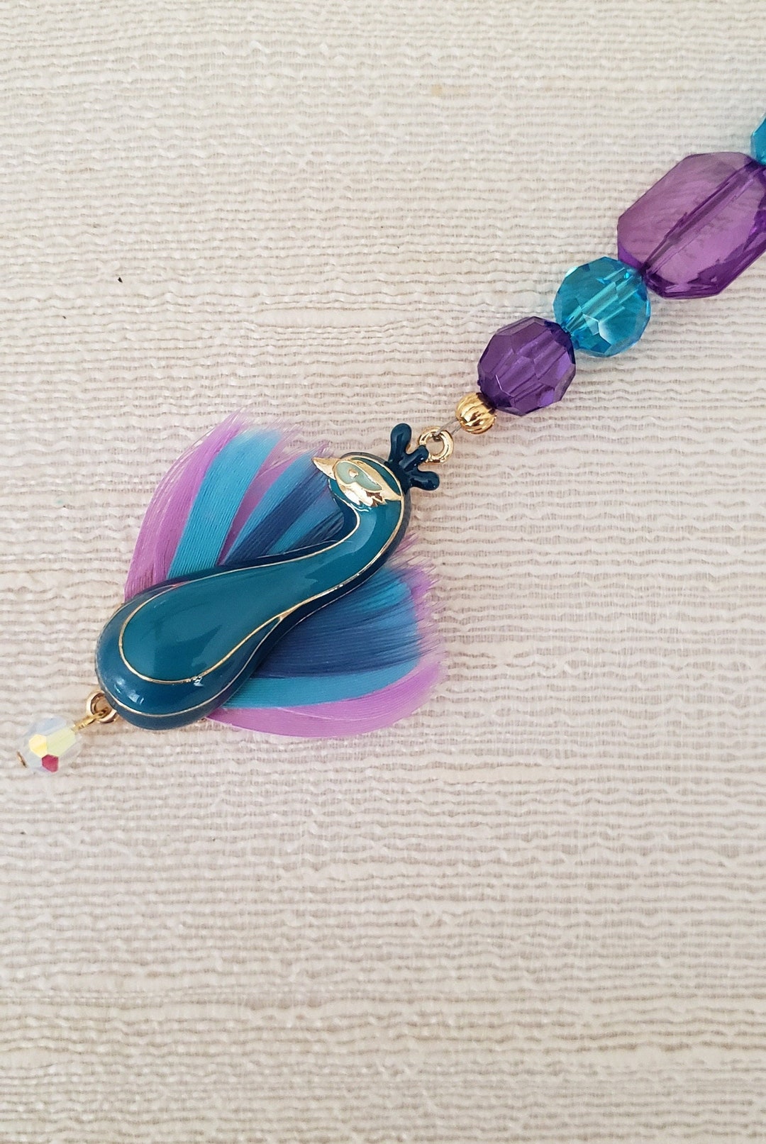 Peacock Fob / Blue and Purple Enamel Peacock Scissor Fob / Peacock ...