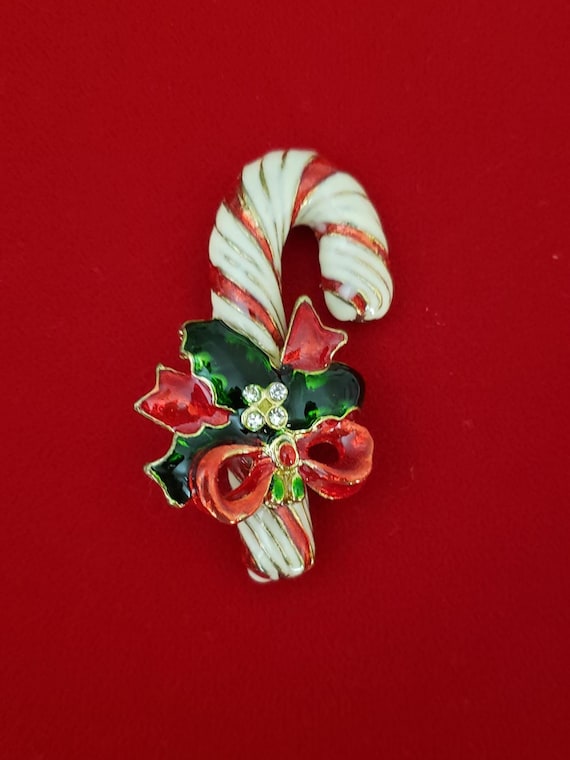 Vintage candy cane pin - Gem