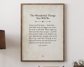 The Wonderful Things You Will Be E.W Martin Nursery Quote - Etsy