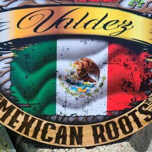 American Grown Mexican Roots Wood Sign Personalized Hispanic Pride ...