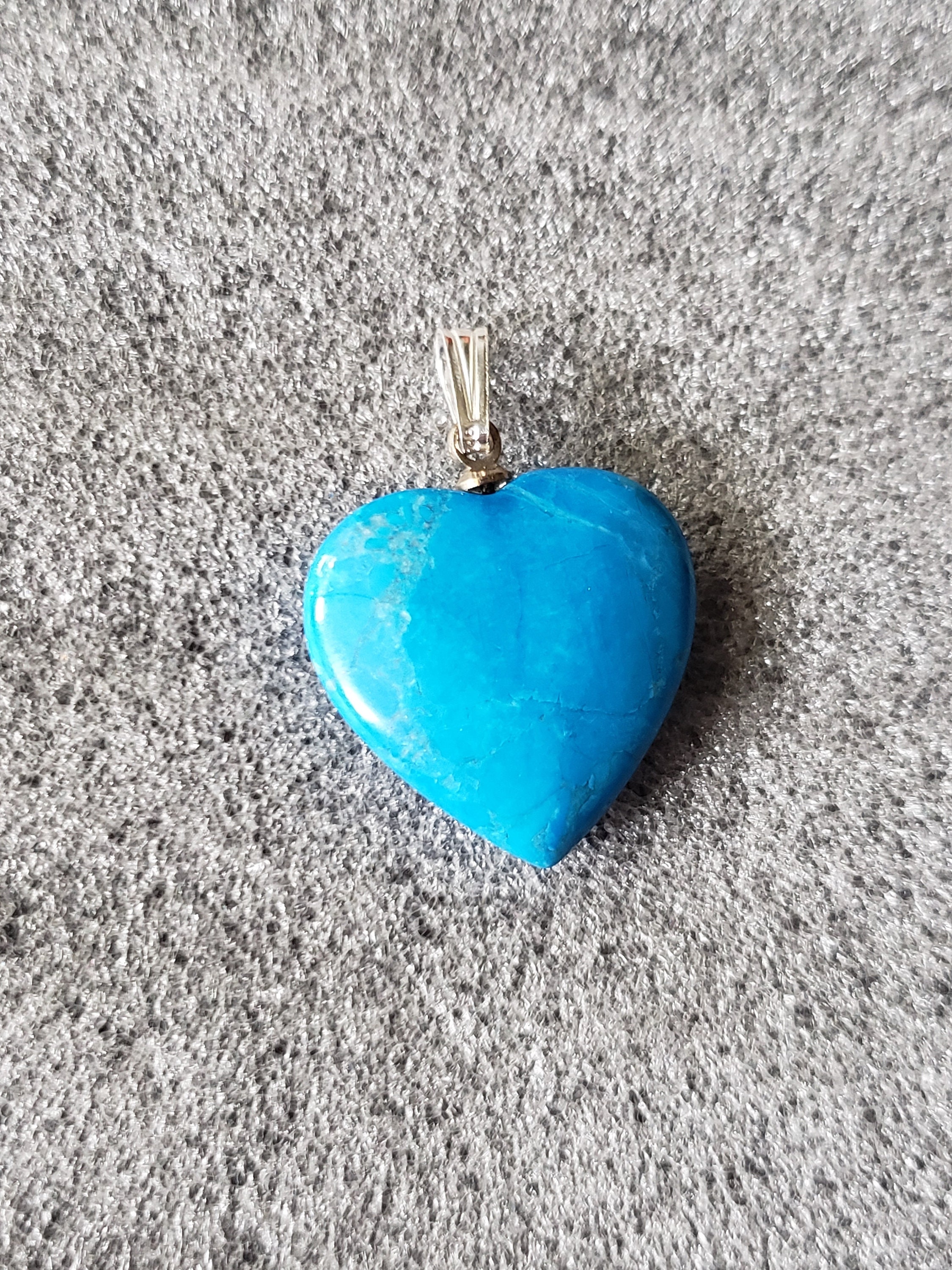 Blue Howlite Heart Pendant Sterling Silver - Etsy