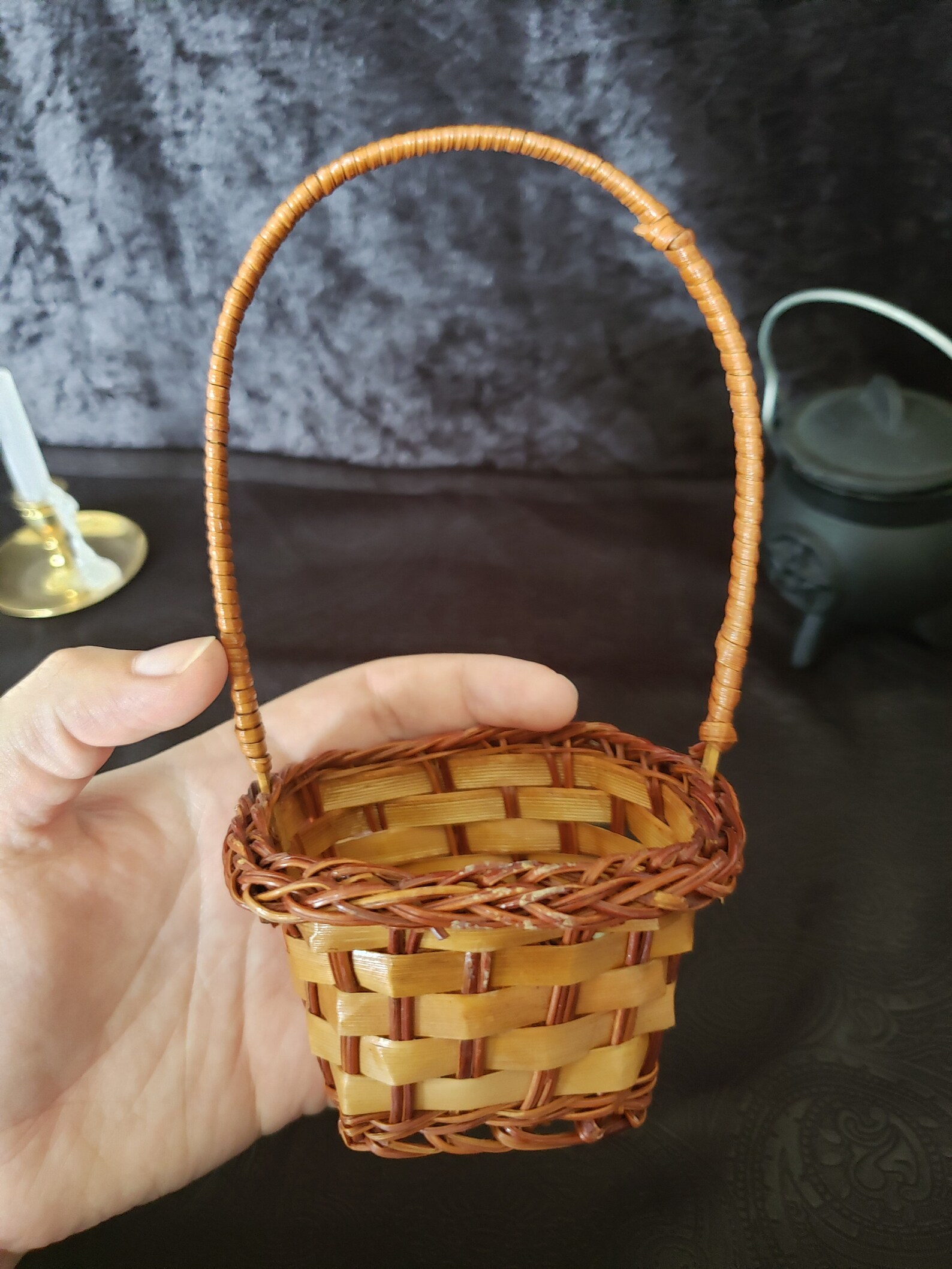 Small Square Offering Basket With Tall Handle - Etsy