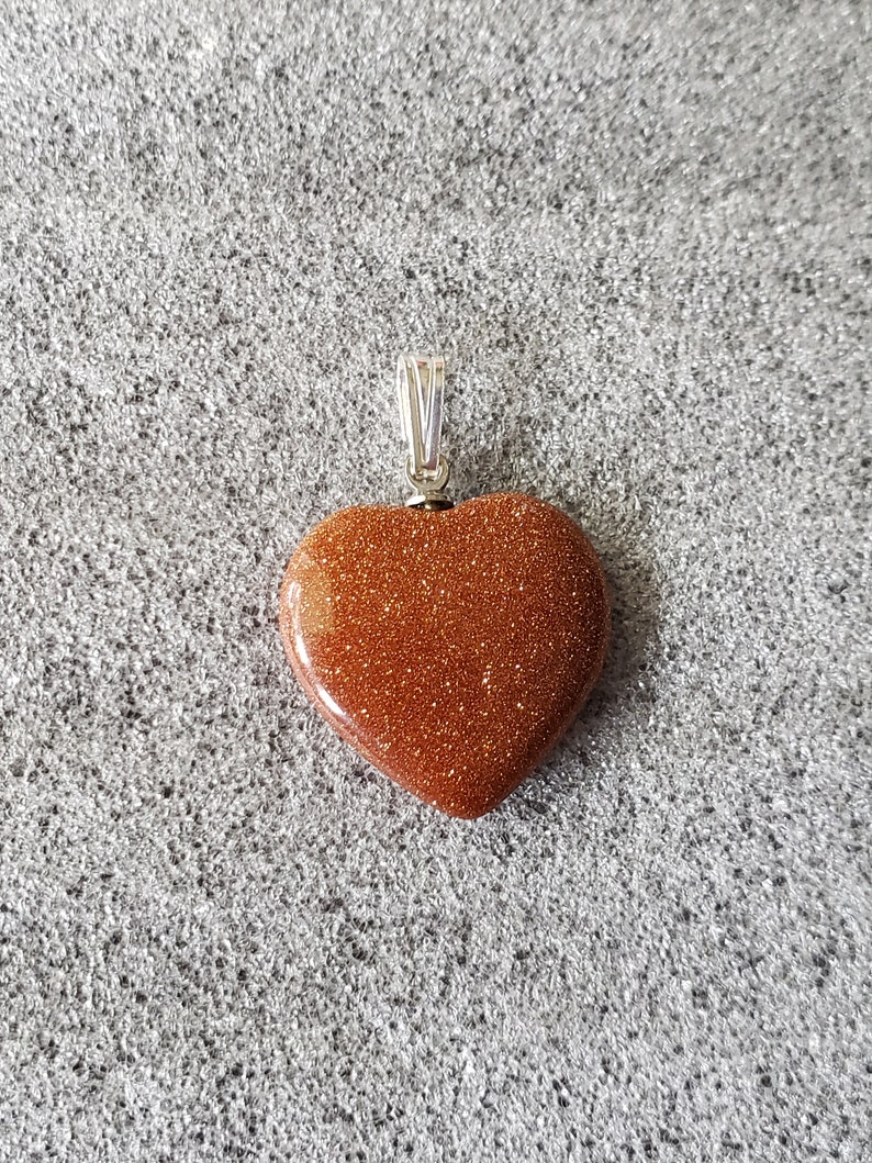Goldstone Heart Pendant - Sterling Silver - Etsy