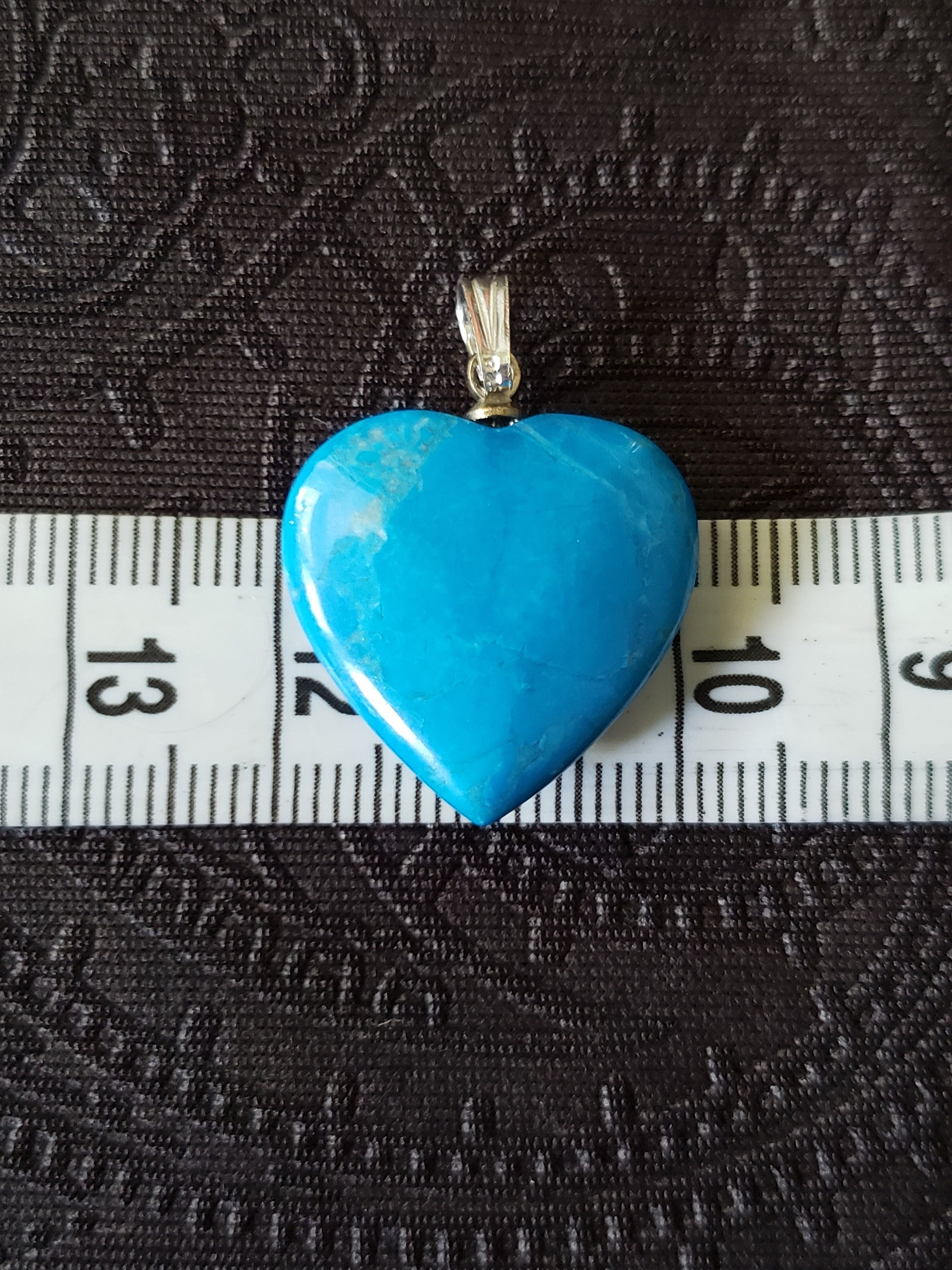 Blue Howlite Heart Pendant Sterling Silver | Etsy