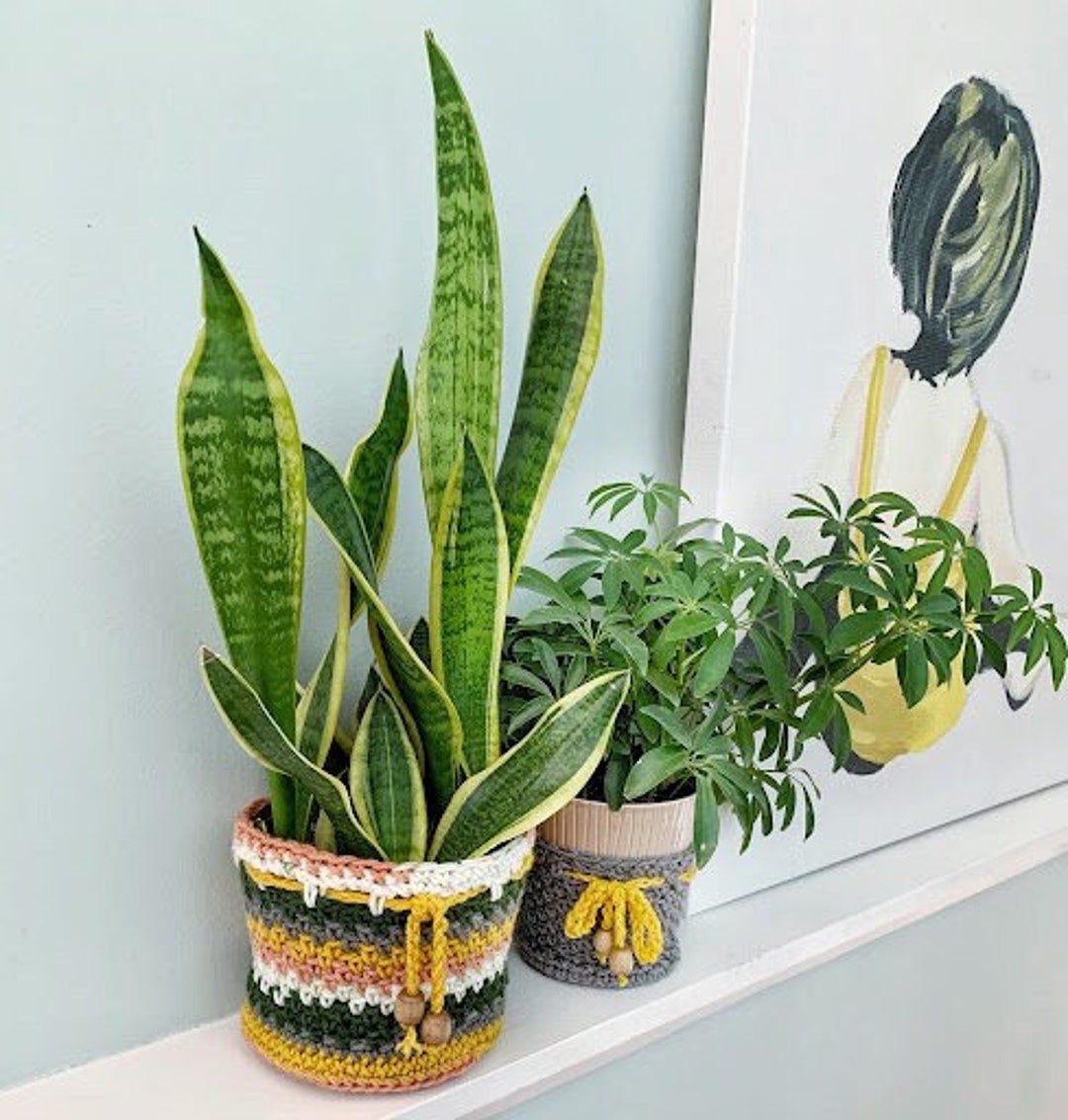 Crochet Planter Pattern Crochet Pot Cover Pattern Crochet Plant Cover ...