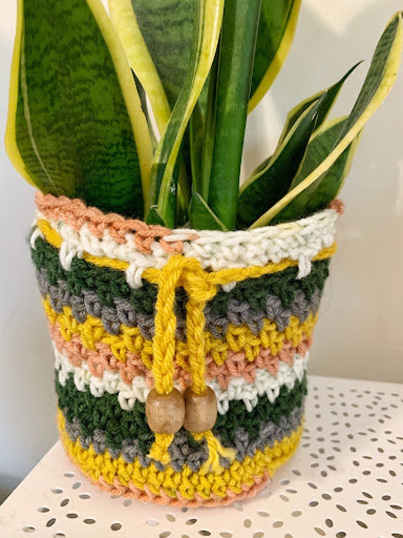 Crochet Planter Pattern Crochet Pot Cover Pattern Crochet Plant Cover ...