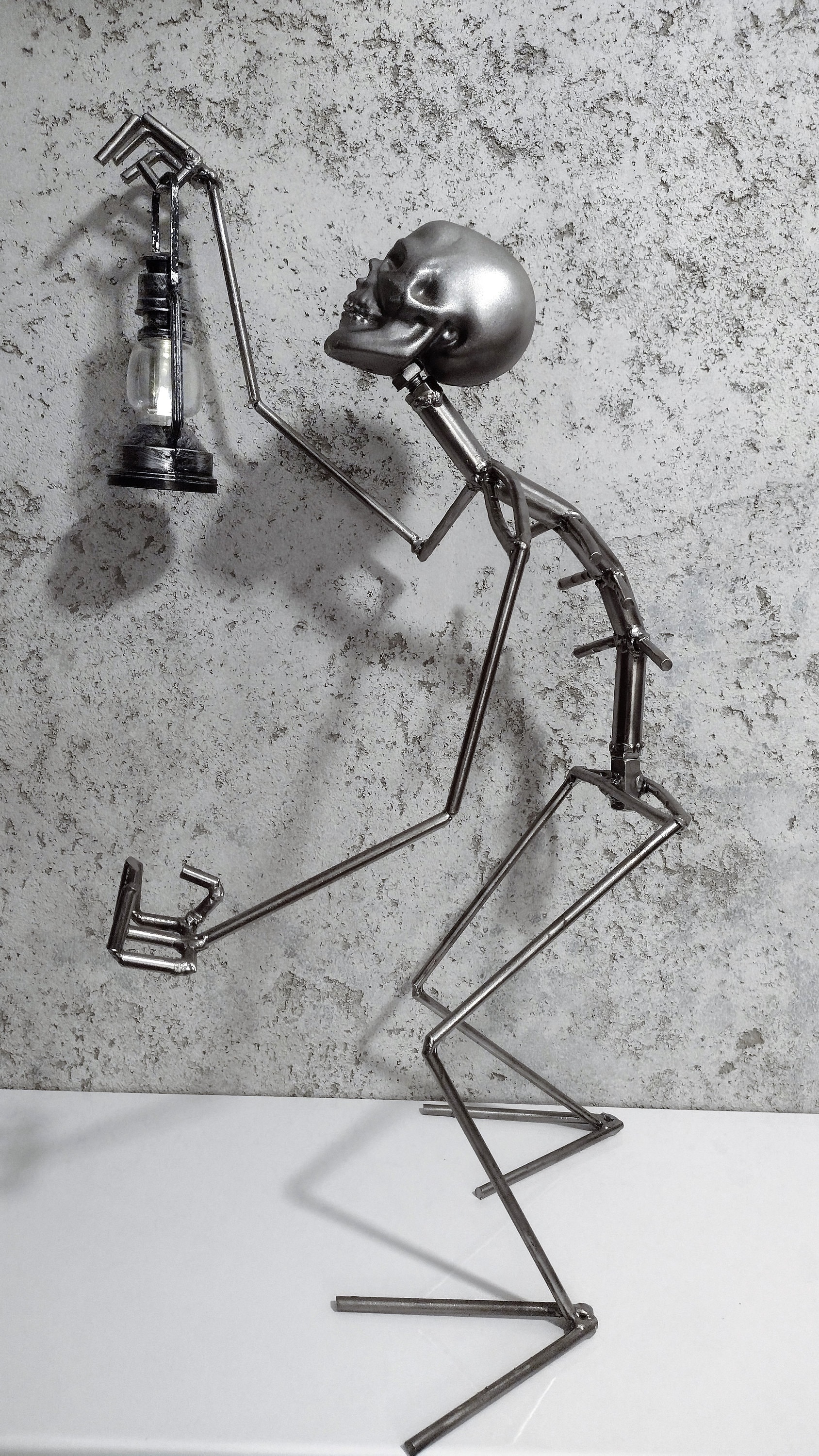 Skeleton, Floor Lamp, Skeleton, Stand, Metal Skeleton With LED Lamp ...
