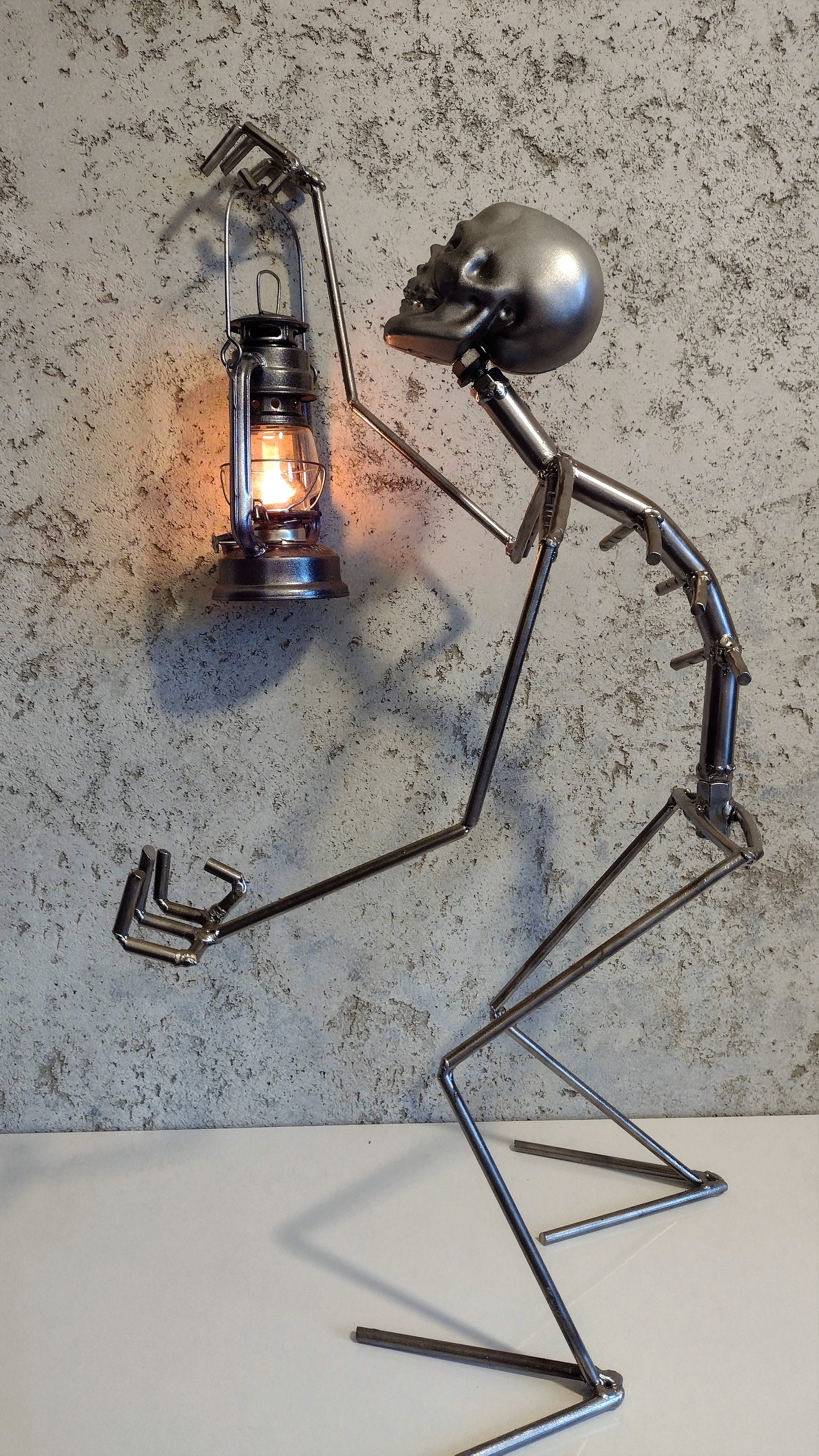Skeleton Lamp Metal Skeleton With Oil Lamp Handmade Gothic - Etsy