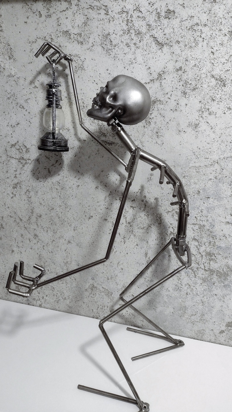 Skeleton, Floor Lamp, Skeleton, Stand, Metal Skeleton With LED Lamp ...