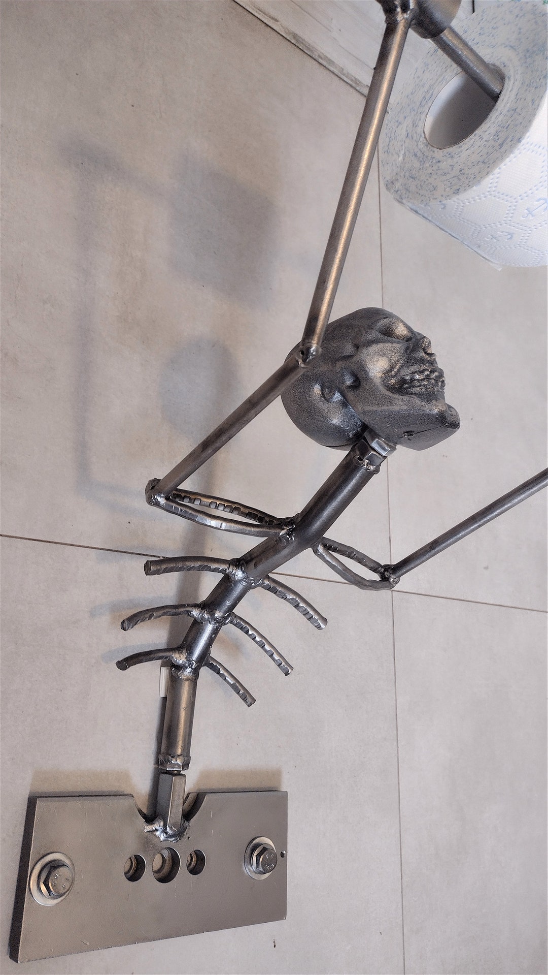 Skeleton, Toilet Paper Holder, Wall, Skeleton, Hand-made. Height Approx ...