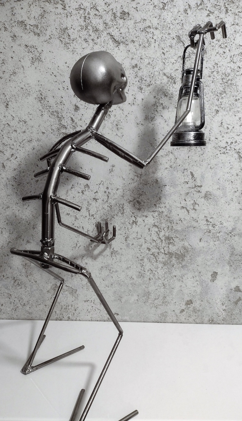 Skeleton, Floor Lamp, Skeleton, Stand, Metal Skeleton With LED Lamp ...