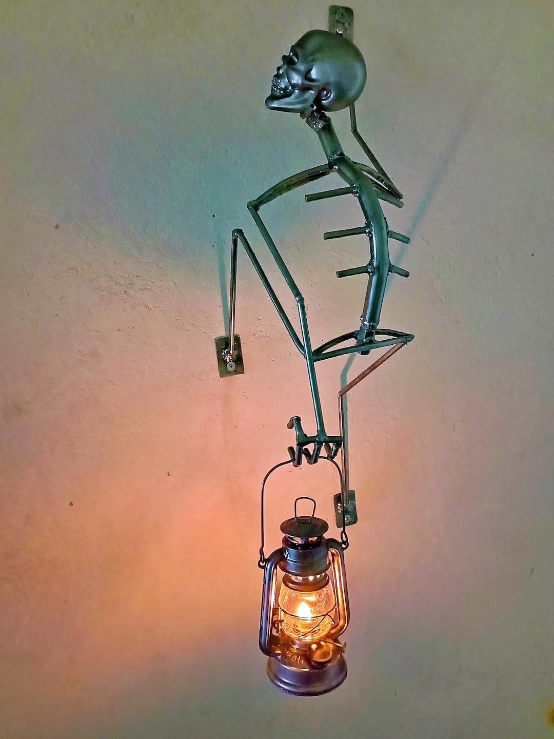 Skeleton, Wall Lamp, Wall Lamp, Skull, Oil Lamp, Skeleton Lamp, Light ...