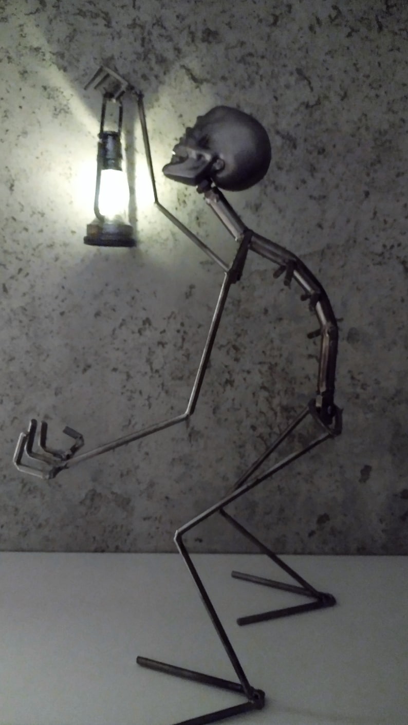 Skeleton, Floor Lamp, Skeleton, Stand, Metal Skeleton With LED Lamp ...
