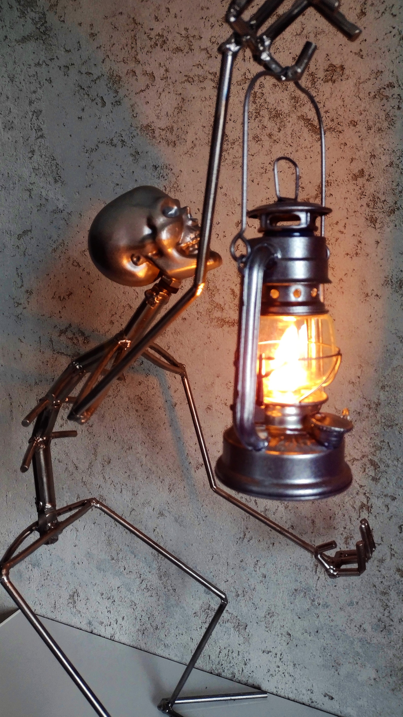 Floor Lamp, Skeleton Lamp, Metal Skeleton With Oil Lamp, Gothic, Height ...