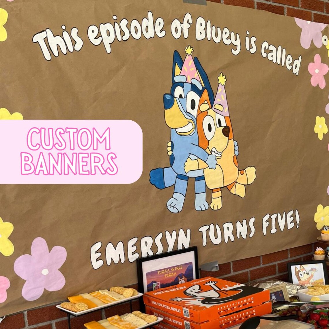 Custom Hand Painted Kraft Paper Banners • Engagement Banners • Birthday ...