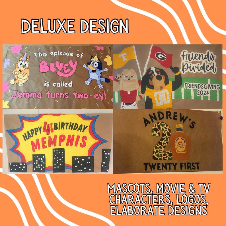 Custom Hand Painted Kraft Paper Banners • Engagement Banners • Birthday ...
