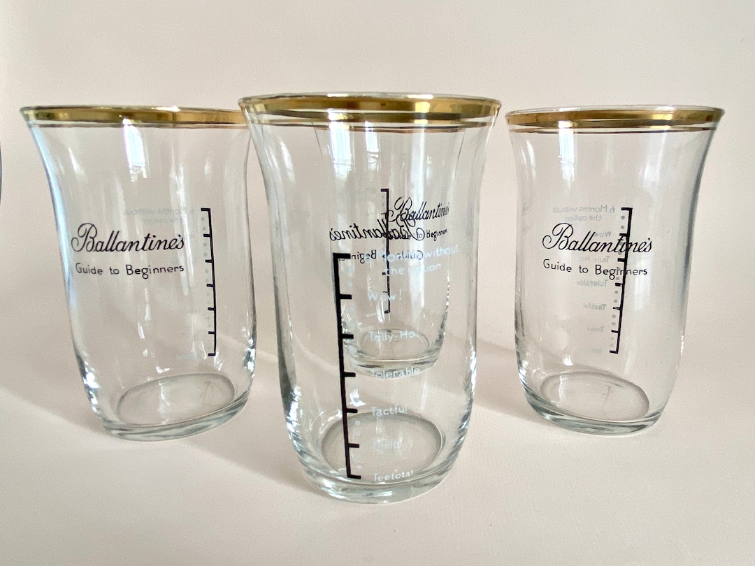 Whiskey Ballantines Hand Blown Glass Set of 4 Guide to - Etsy