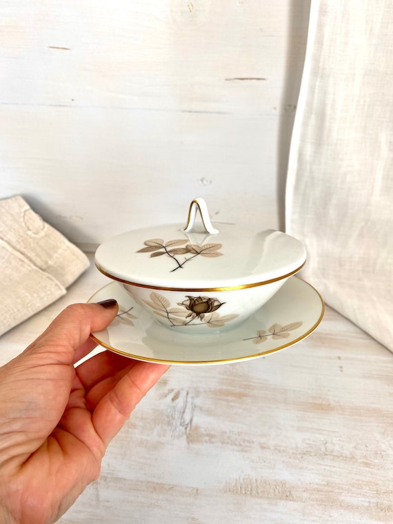 Dining & Serving Home & Living appetizer Gold rim porcelain Shadow Rose ...