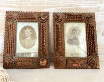 Vintage Tramp Art Frame With Ledge - Etsy