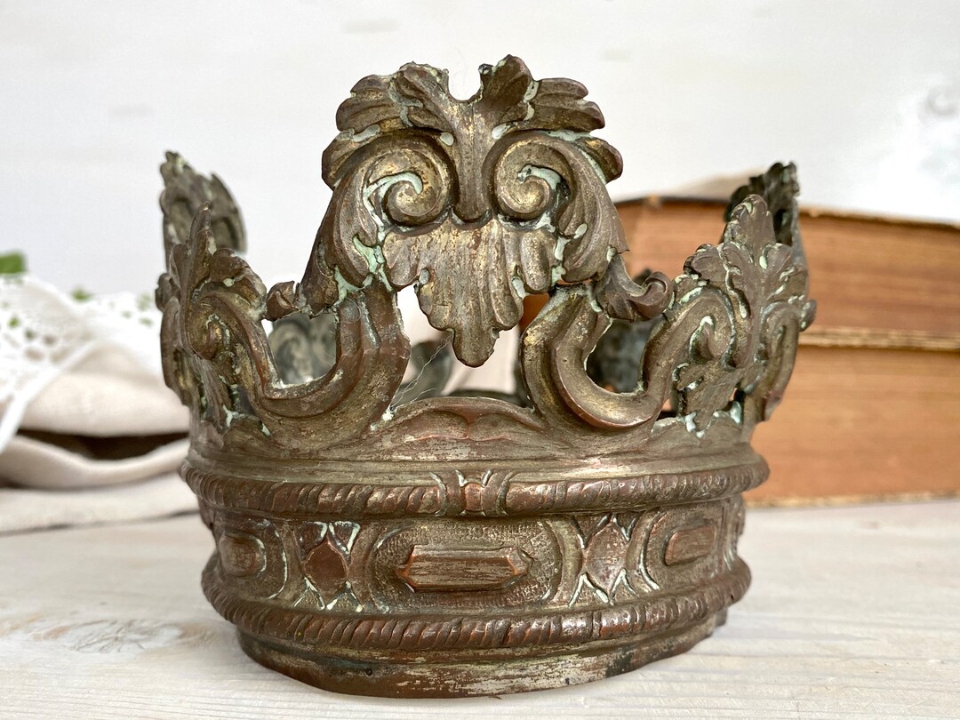 Antique Crown 18th Century Silvered Copper Crown for Statue Virgin Mary ...