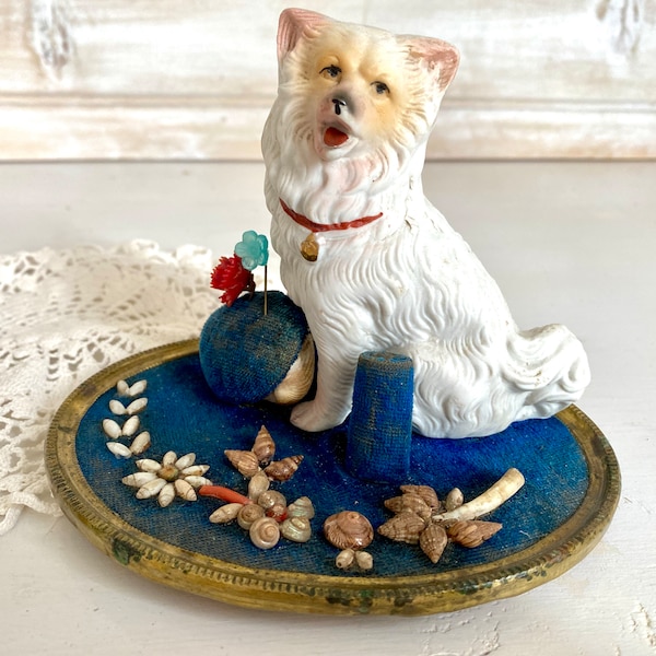 Antique Bisque Dog Figurine - Etsy