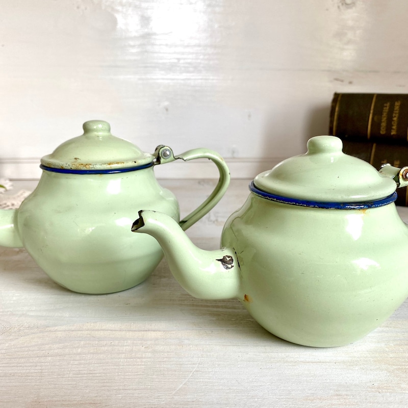 Blue Enamel Teapot - Etsy