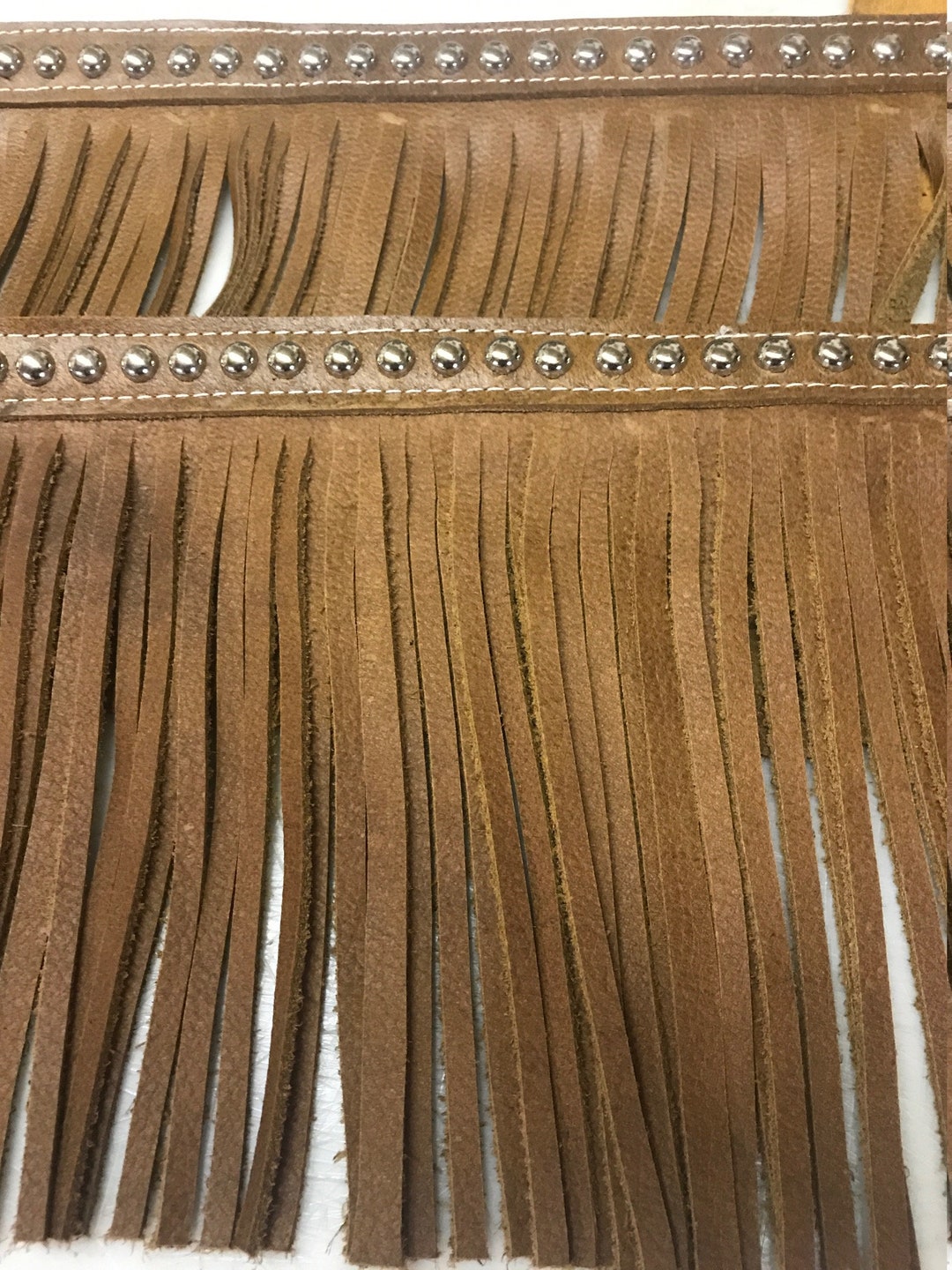 Desert Tan Leather Floorboard Fringe With Studs - Etsy