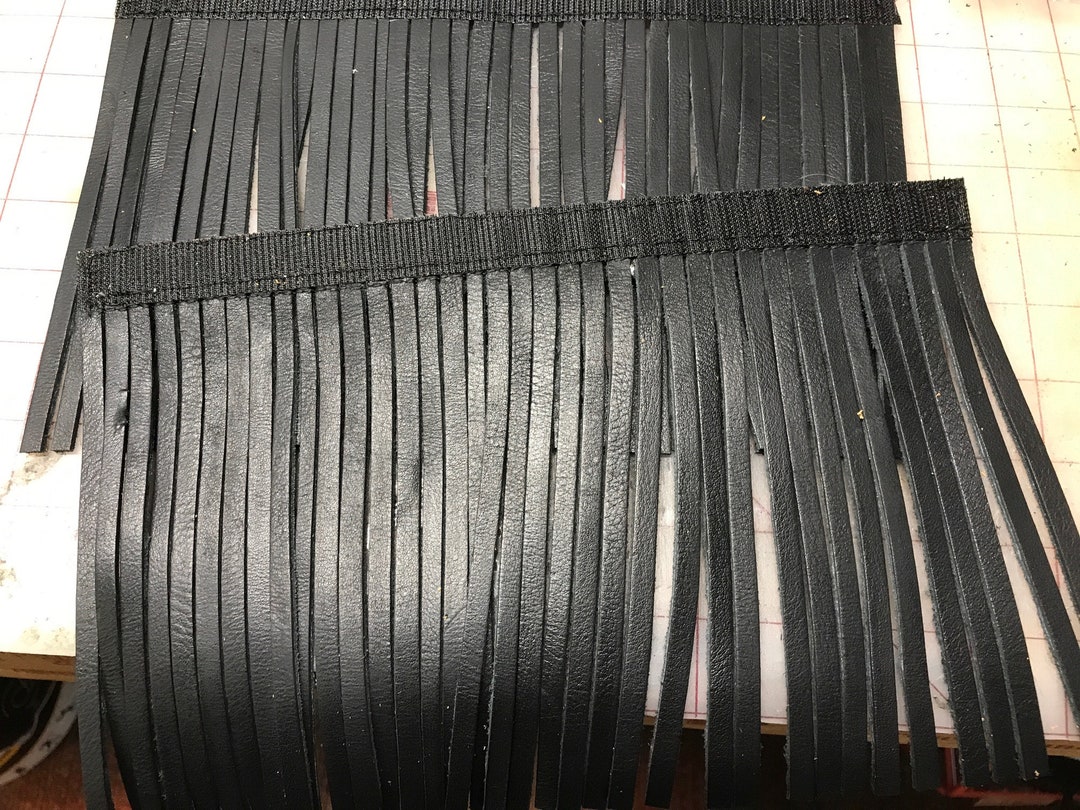 Black Leather Seat Fringe - Etsy