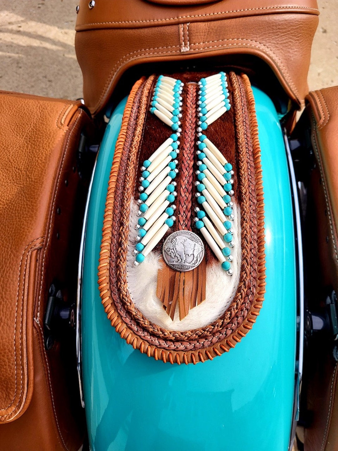 Desert Tan and Hair Skin Leather Rear Fender Bib - Etsy
