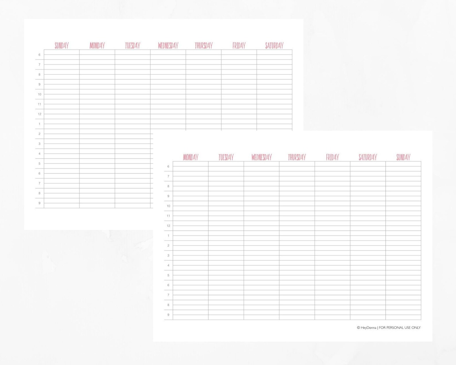 Time Blocking Printable Worksheets With Half-hour Blocks - Etsy