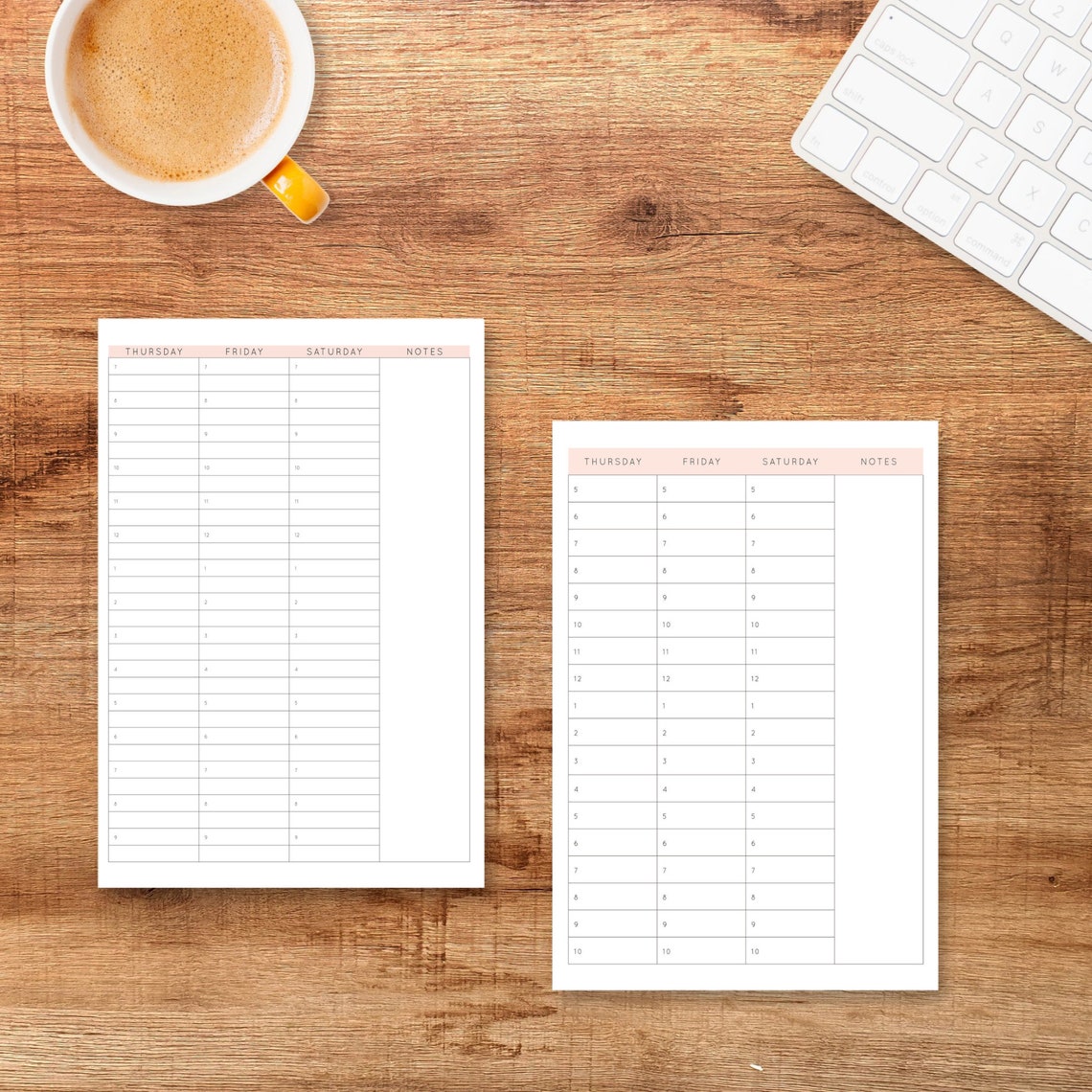 Undated Time Blocking Planner Printable Block Schedule Planner Letter ...