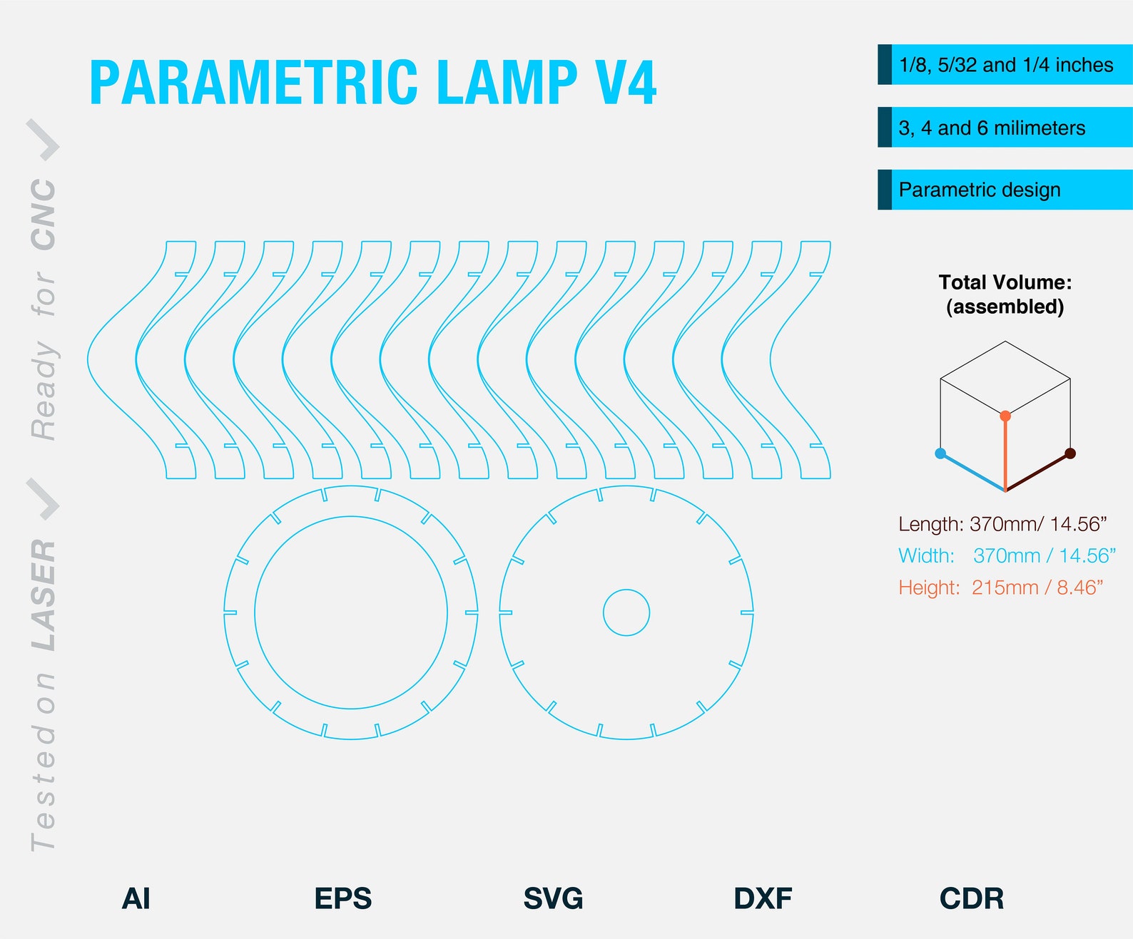 Wooden Lamp Vector Dxf Svg Eps Ai Cdr File Cnc Project - Etsy