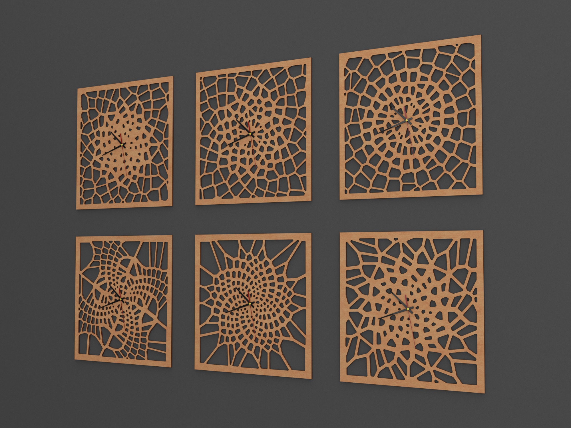 Voronoi Wall Clock Vector Pack: 6 CNC Designs (digital File) - Etsy