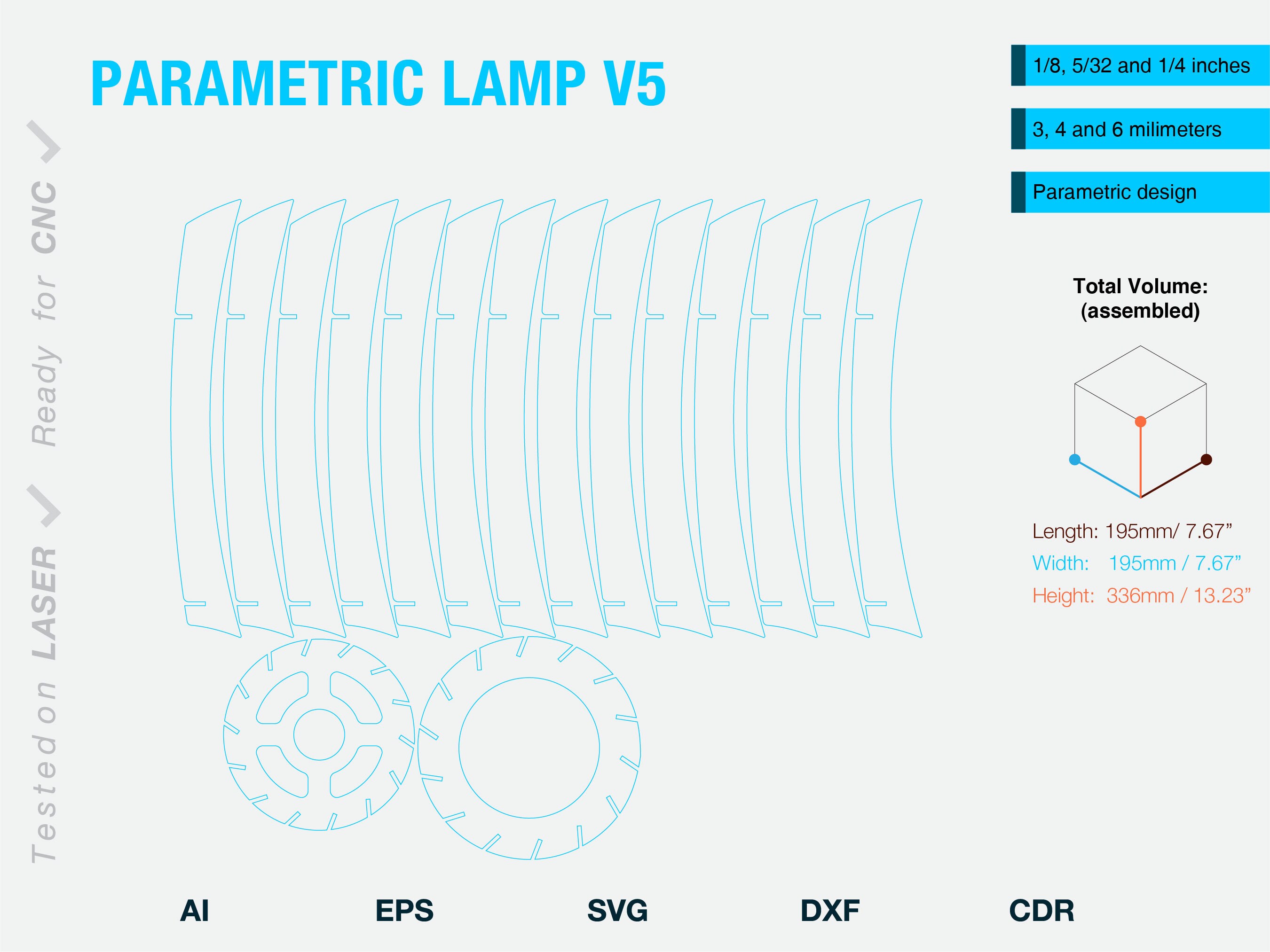 Wooden Lamp Vector Dxf, Svg, Eps, Ai, Cdr File - Cnc Project for Laser ...