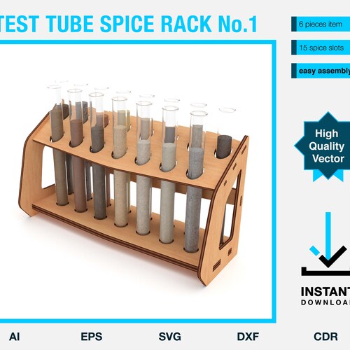 Test Tube Spice Rack Vector File Laser Cut Project for Cnc - Etsy