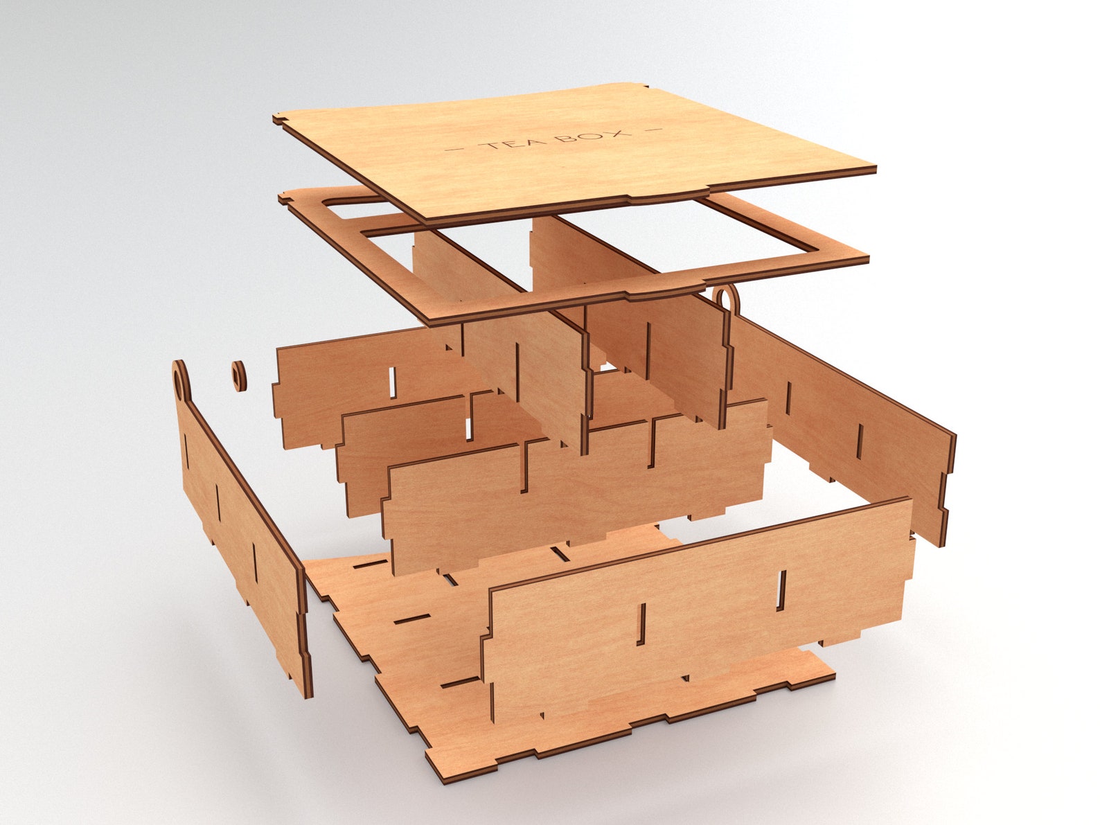 Tea Box Organizer Vector File Laser Cut Project Template 9 | Etsy