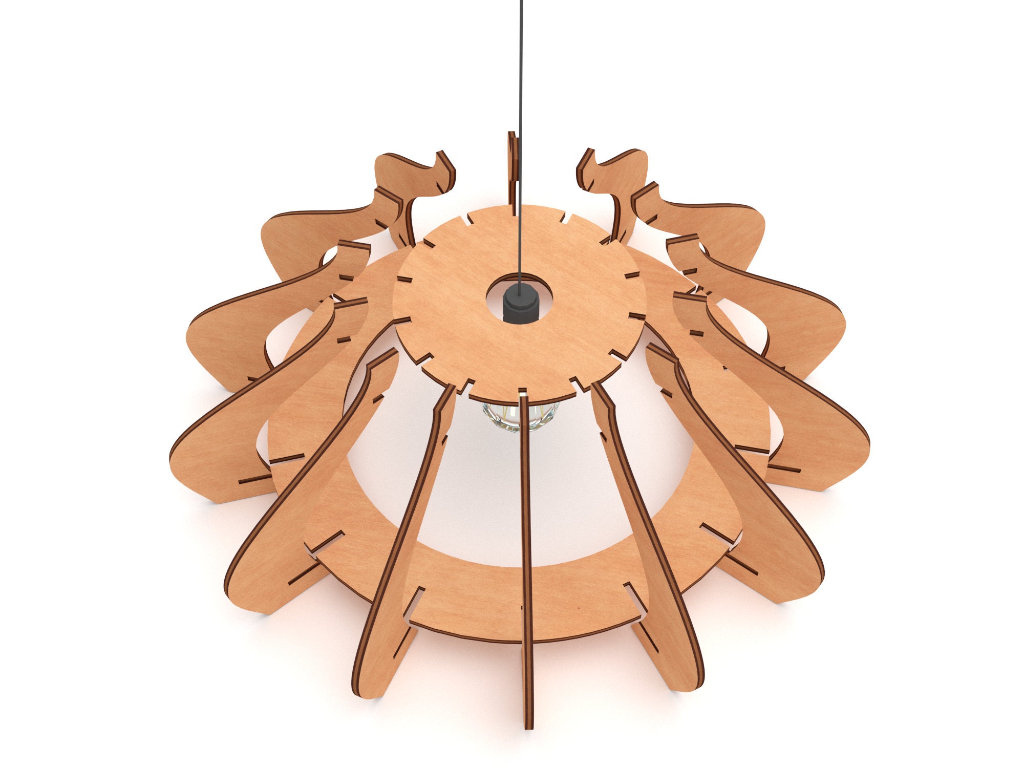 Wooden Lamp Vector Dxf, Svg, Eps, Ai, Cdr File - CNC Project for Laser ...