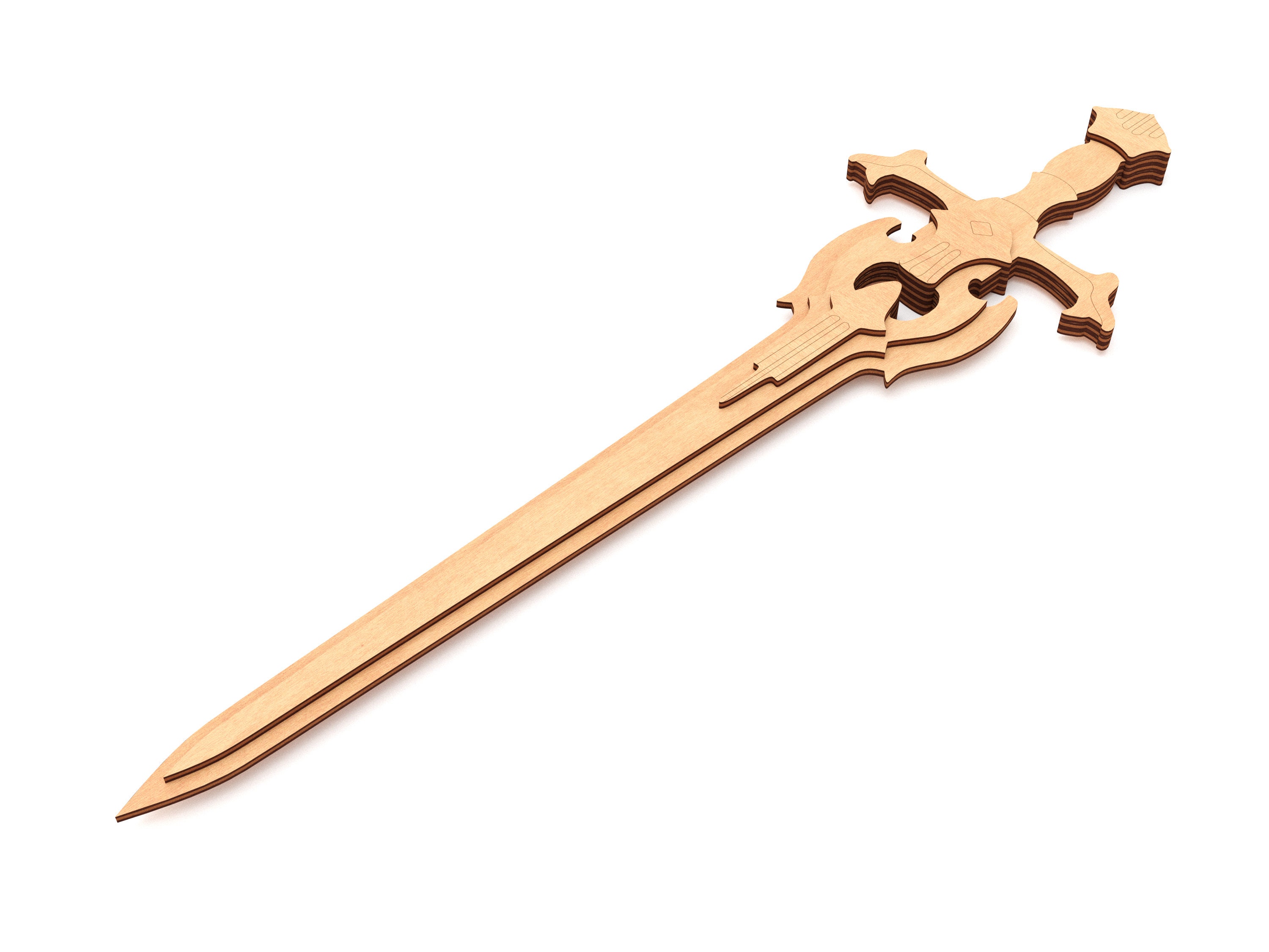 Laser Cut Sword File - Project Template - Wooden Cosplay Prop - Toy ...