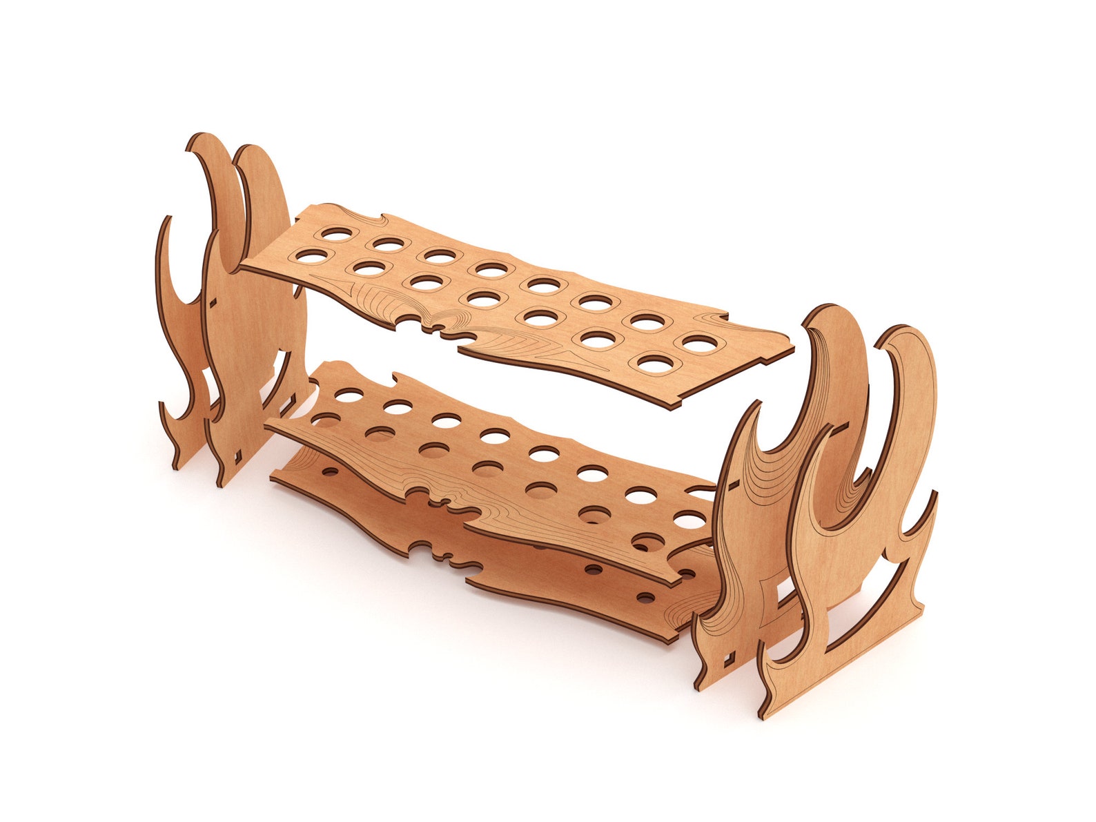 Test Tube Spice Rack Vector File - Laser Cut Project for Cnc - Counter ...