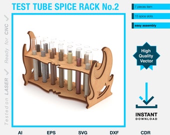 Test Tube Spice Rack Vector File Laser Cut Project for Cnc | Etsy