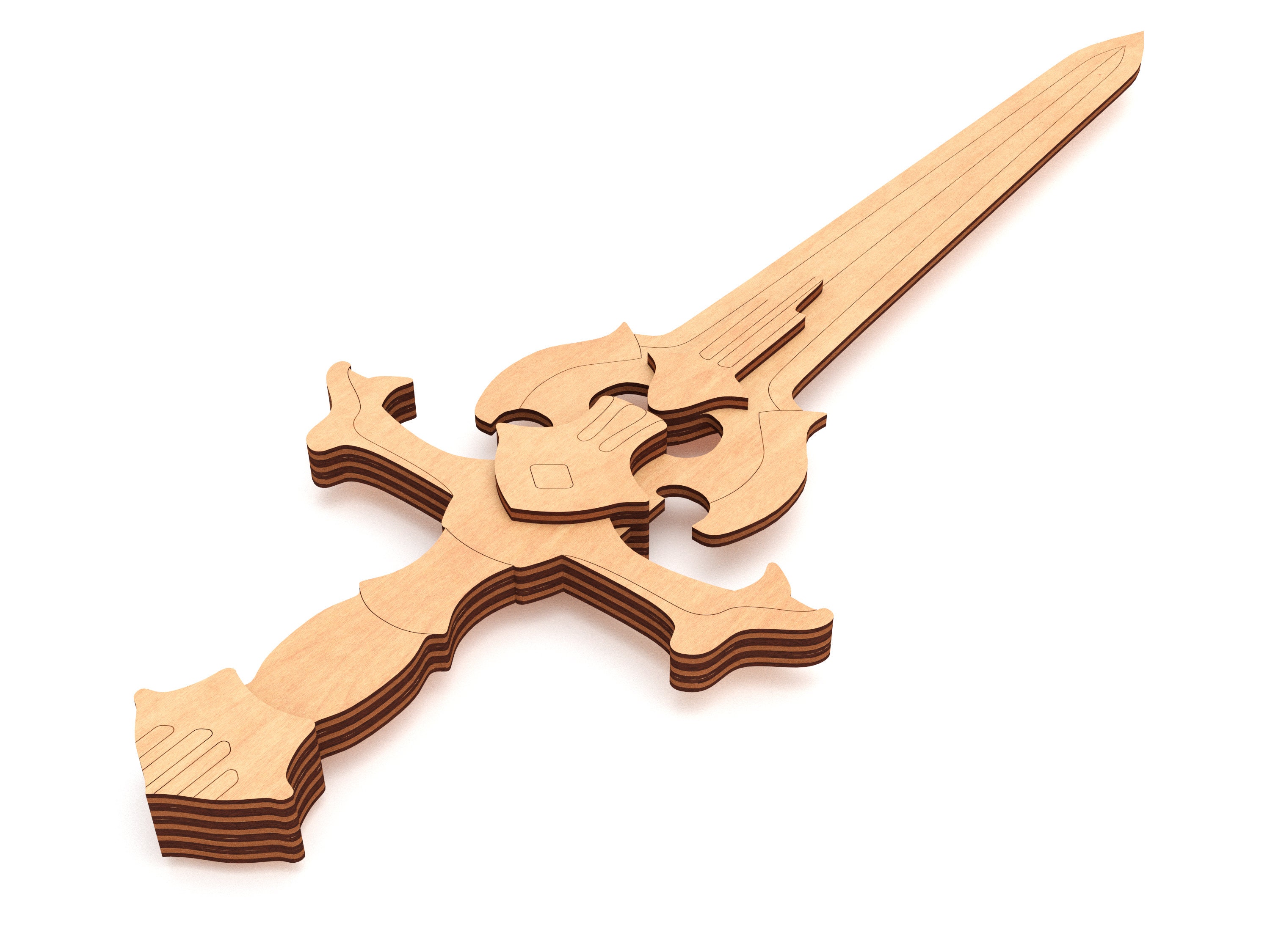 Laser Cut Sword File Project Template Sword Vector File Weapon Svg Toy ...