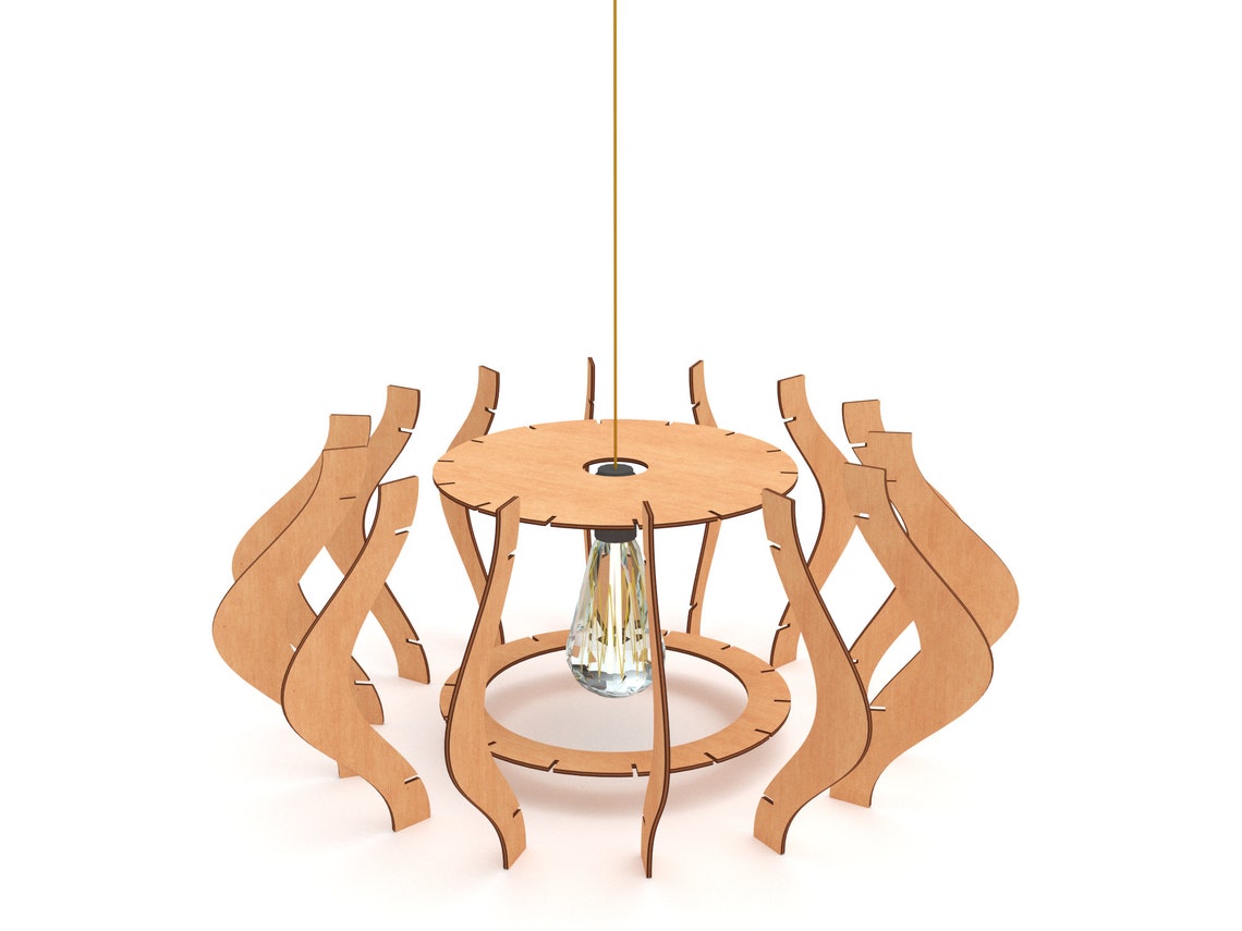 Wooden Lamp Vector Dxf Svg Eps Ai Cdr File Cnc Project - Etsy