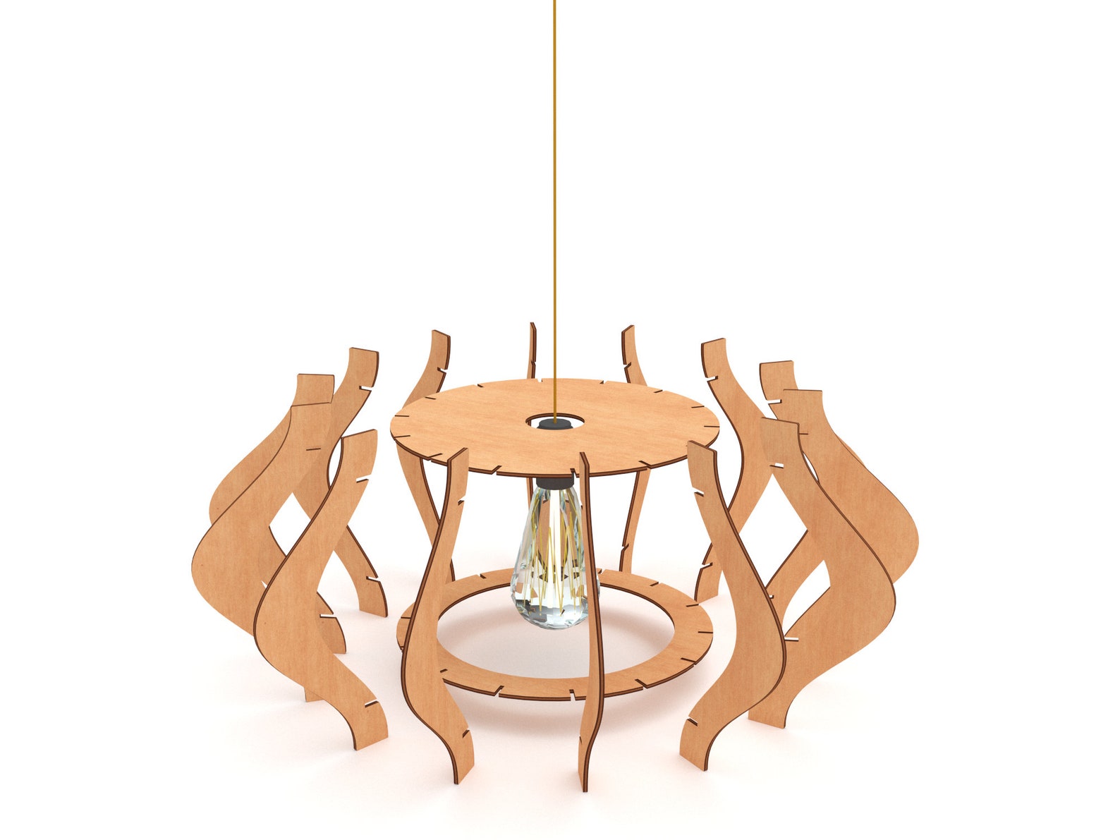 Wooden Lamp Vector Dxf Svg Eps Ai Cdr File Cnc Project - Etsy