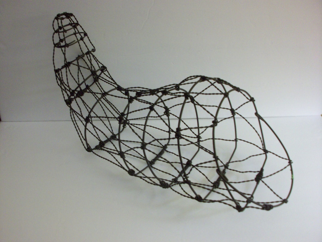 Large Twisted Wire and Metal Cornucopia, 18 Long Horn of Plenty for ...