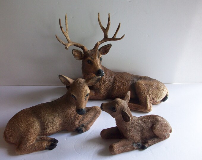 Deer Family Figurines by Homco (home Interiors and Gifts), Vintage Set ...
