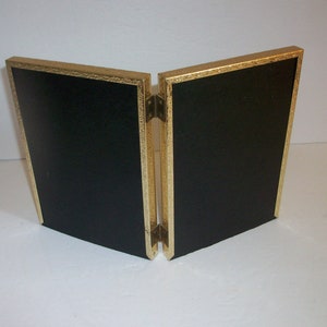 Gold Tone Metal Hinged Double Picture Tabletop Frame, Vintage Photo ...