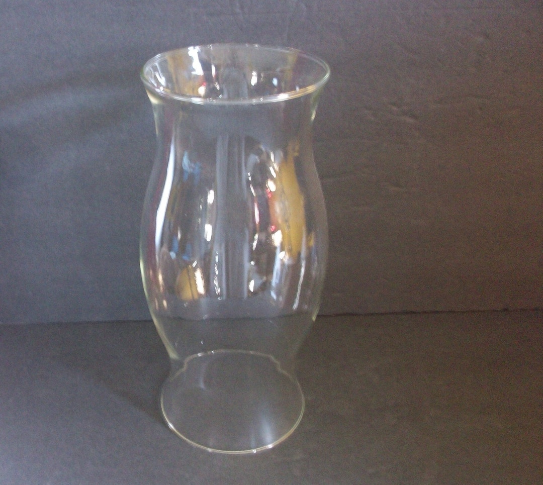 Clear Glass Hurricane Chimney, Vintage 11 3/4" Tall Replacement ...
