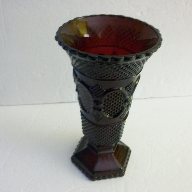 Ruby Red Vase - Etsy