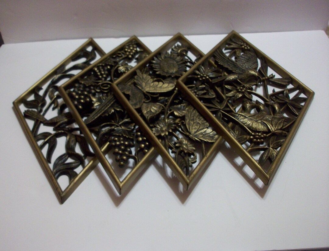 Diamond Shaped Wall Plaques With Birds Butterflies and - Etsy