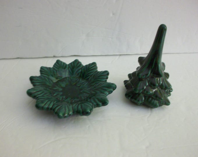 Duncan Hors D’oeuvre Deviled Egg Ceramic Christmas Tree in a Beautiful Traditional Green Glaze ...
